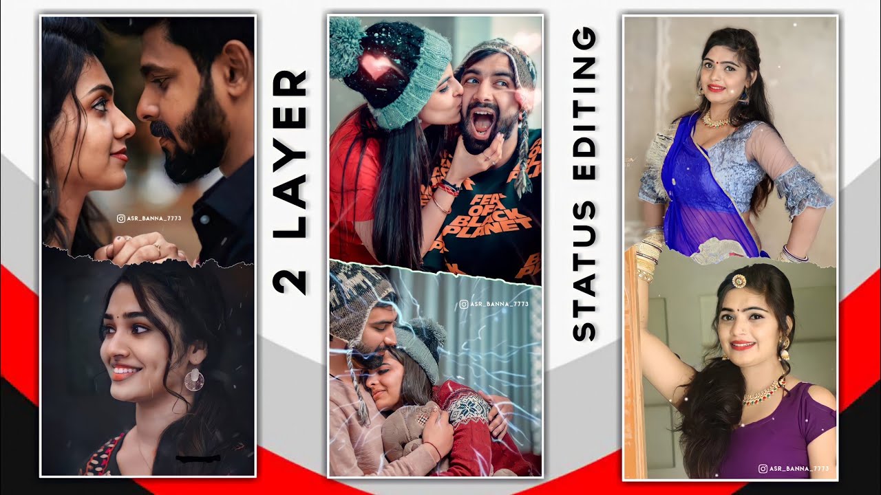 trending 2 Layer video editing| 2 layer status editing full screen line ...