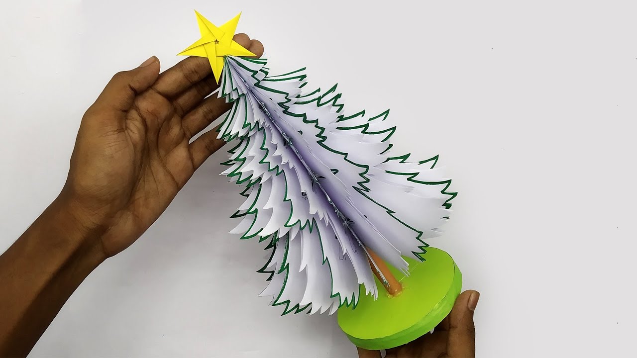 3D Paper Christmas Tree | Making Paper Tree For Christmas Decoration ...