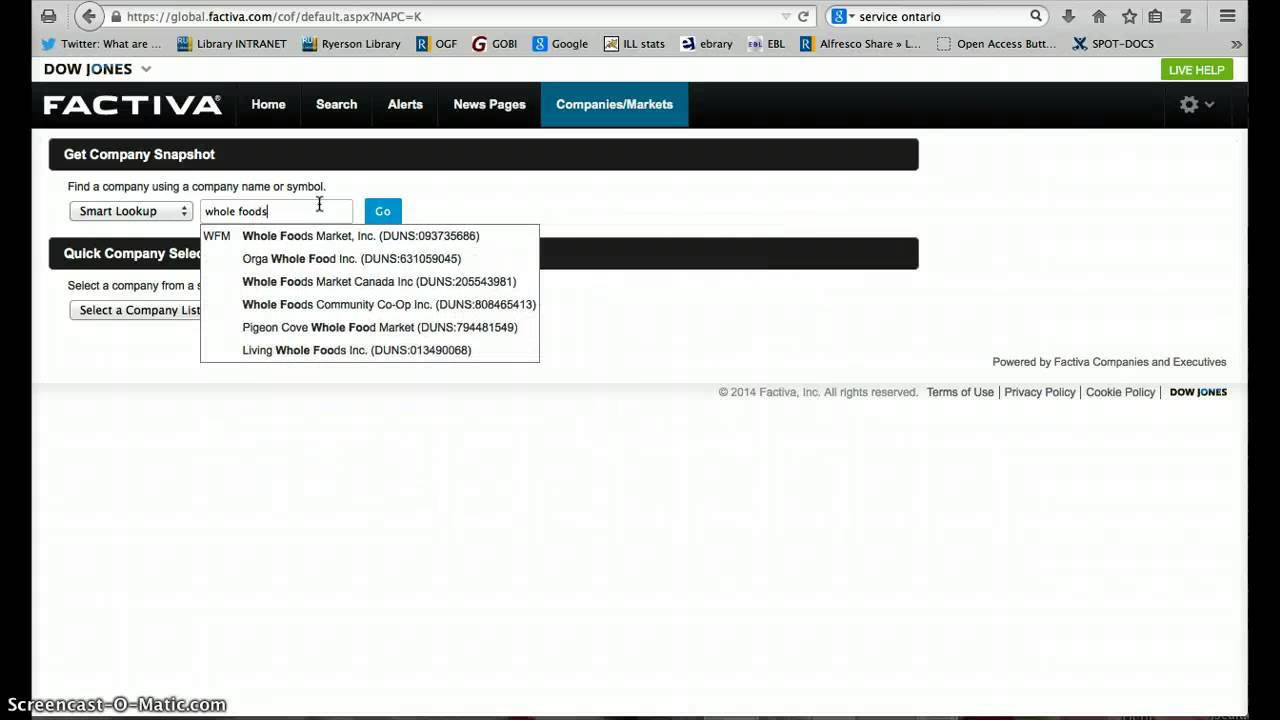 Using Factiva to get company information - YouTube