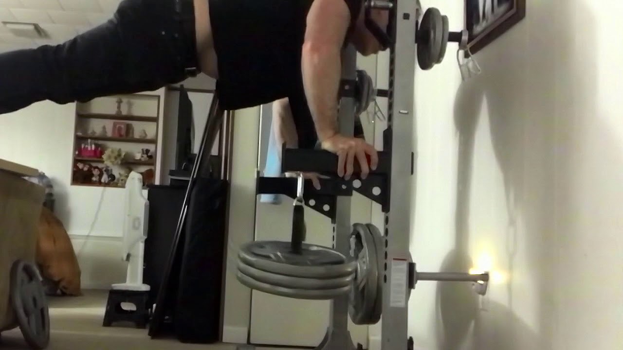 Weighted Push-up 3 Plates 5 reps Deep Stretch - YouTube