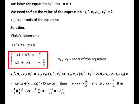 Quadratic equation. Vieta's theorem. - YouTube