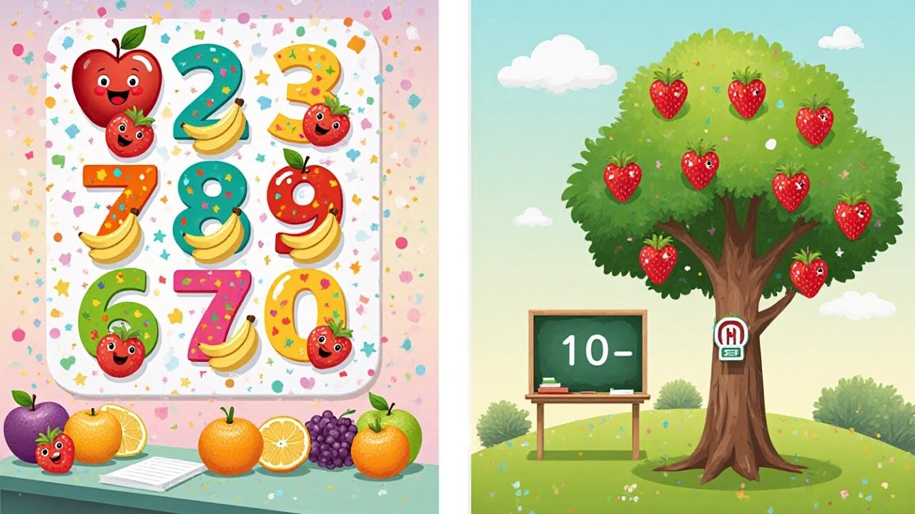 Learn Numbers with Fruits! 🍎🍉 | Fun Counting for Kids | Magic Colours ...