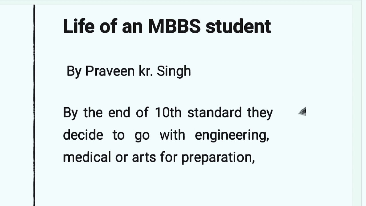 Life of an MBBS student - YouTube