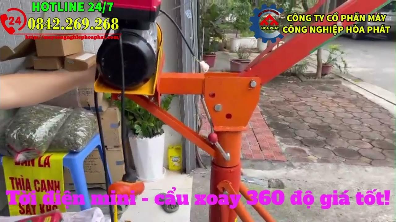 Tời điện 220V kết hợp khung cẩu xoay 360 độ nâng 100kg,200kg,300kg,500kg. Tời mini PA800 giá cực ...