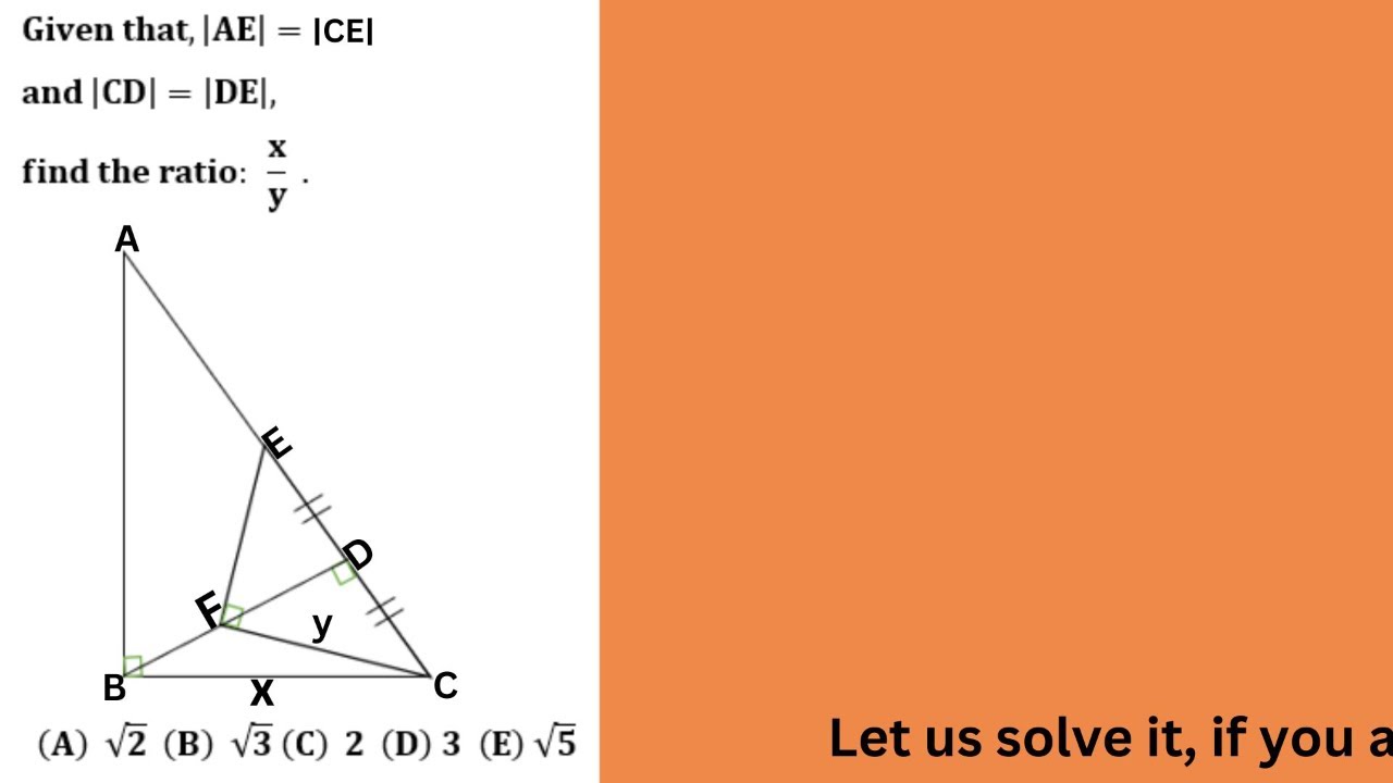 Find the value of the ratio: x/y - YouTube
