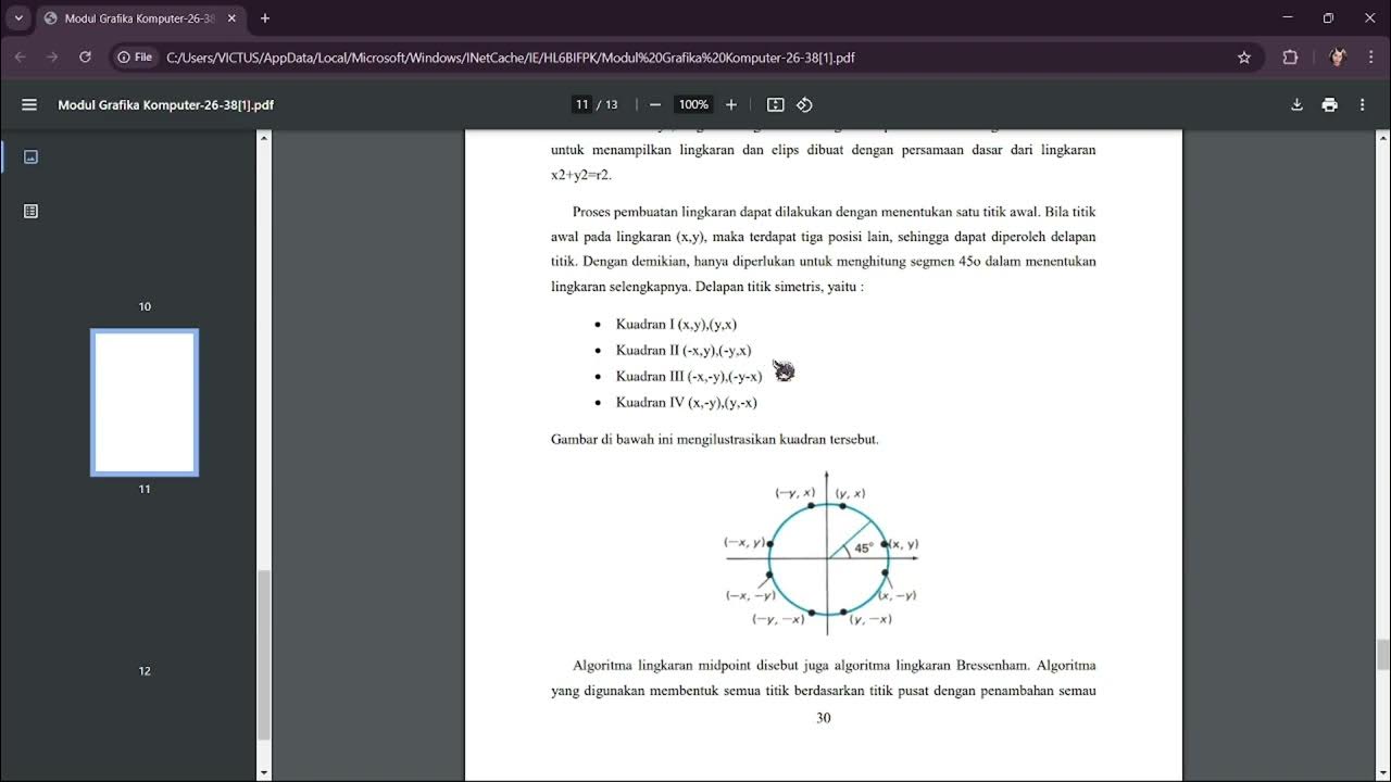 Membuat Lingkaran Dengan Algoritma Bresehenham - OpenGL - YouTube