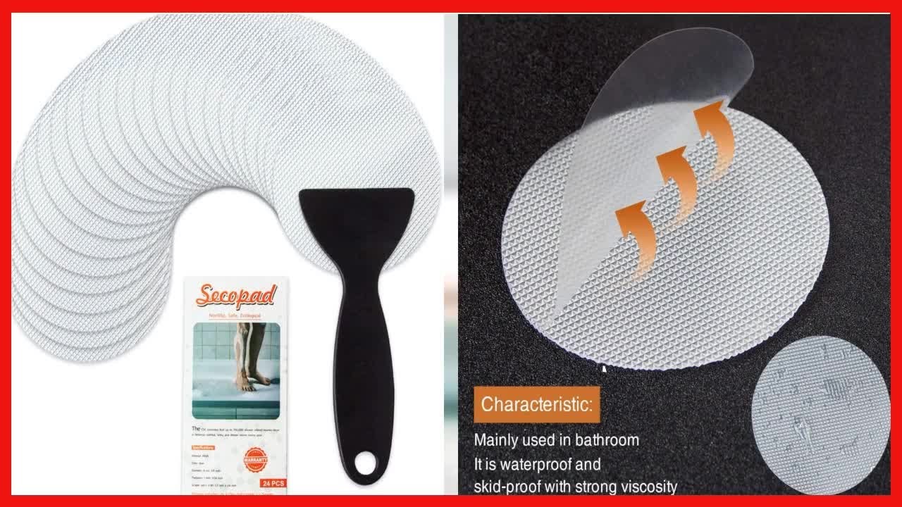 Secopad Non-Slip Bathtub Stickers, 24 PCS Safety Bathroom Tubs Showers ...