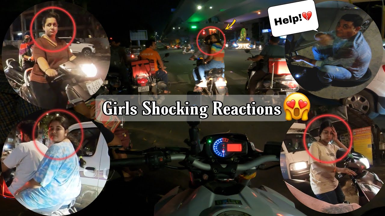 Cute Girls Shocking Reactions & Night Reactions On Superbike & Loud ...