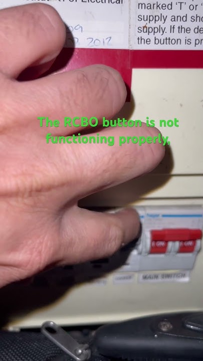 The RCBO button is not functioning properly, so we need to replace the consumer unit. - YouTube