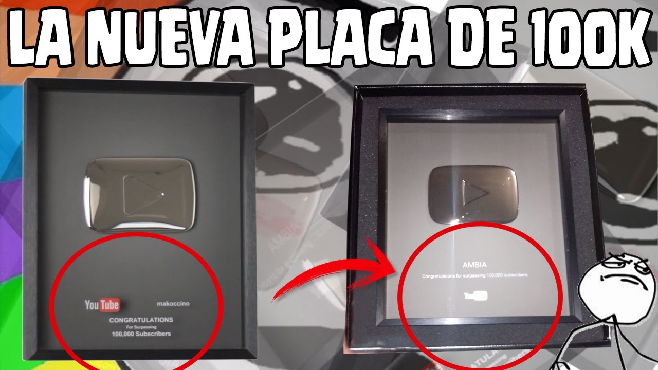 La Nueva Placa De 100k De Subscriptores de Youtube 100 mil Subs - YouTube