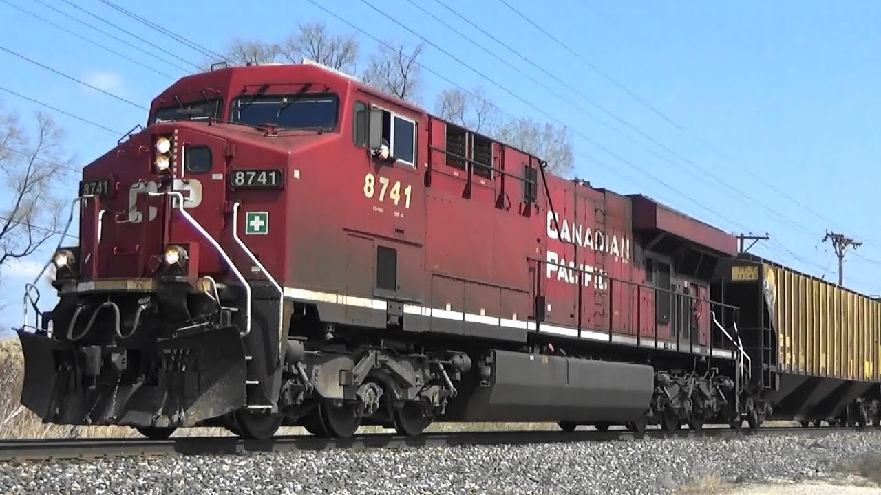 CP 8741 Leads Potash Train w/ BNSF DPU, Bettendorf, IA - YouTube