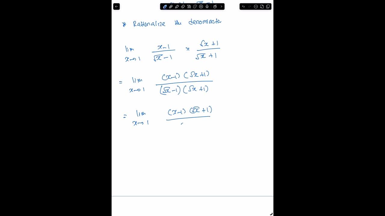 Calculus Shorts - Limits - Vid 2 - Rationalization method - YouTube