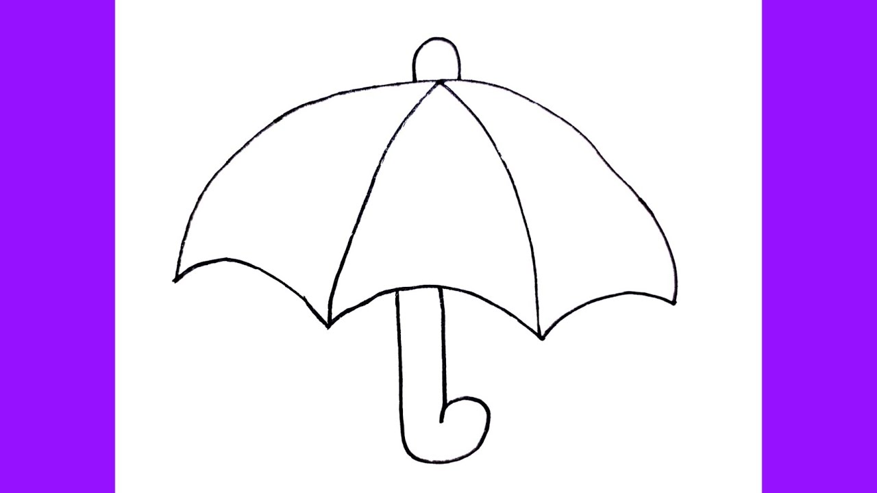 How to draw Cute Umbrella drawing and colouring for children, DIY for ...