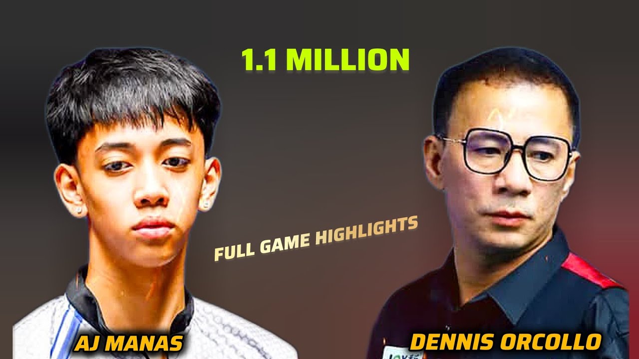 Aj Manas 🆚 Dennis Orcollo || Full Game Highlights 9ball parehas race to ...