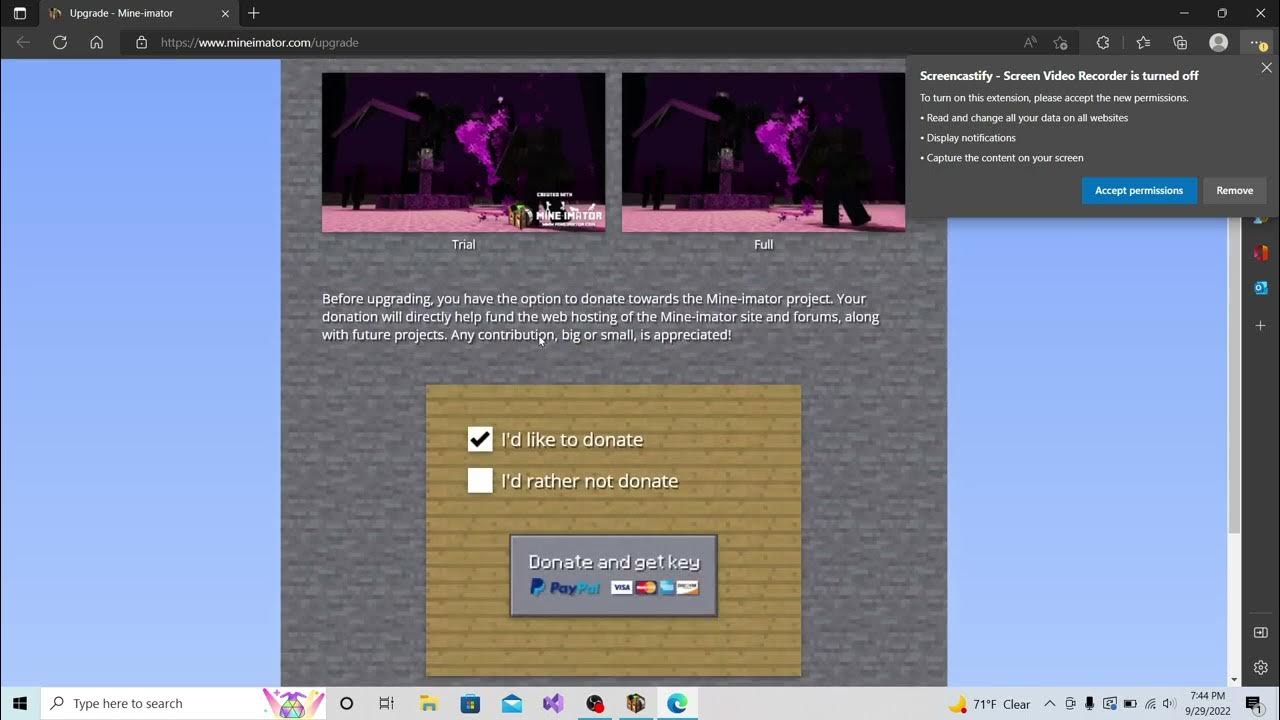 how to upgrade to the full version of mine imator for free - YouTube