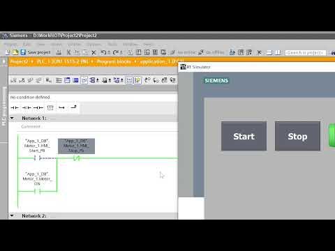 Siemens PLC & HMI Programming (Start And Stop Motor From HMI) - YouTube