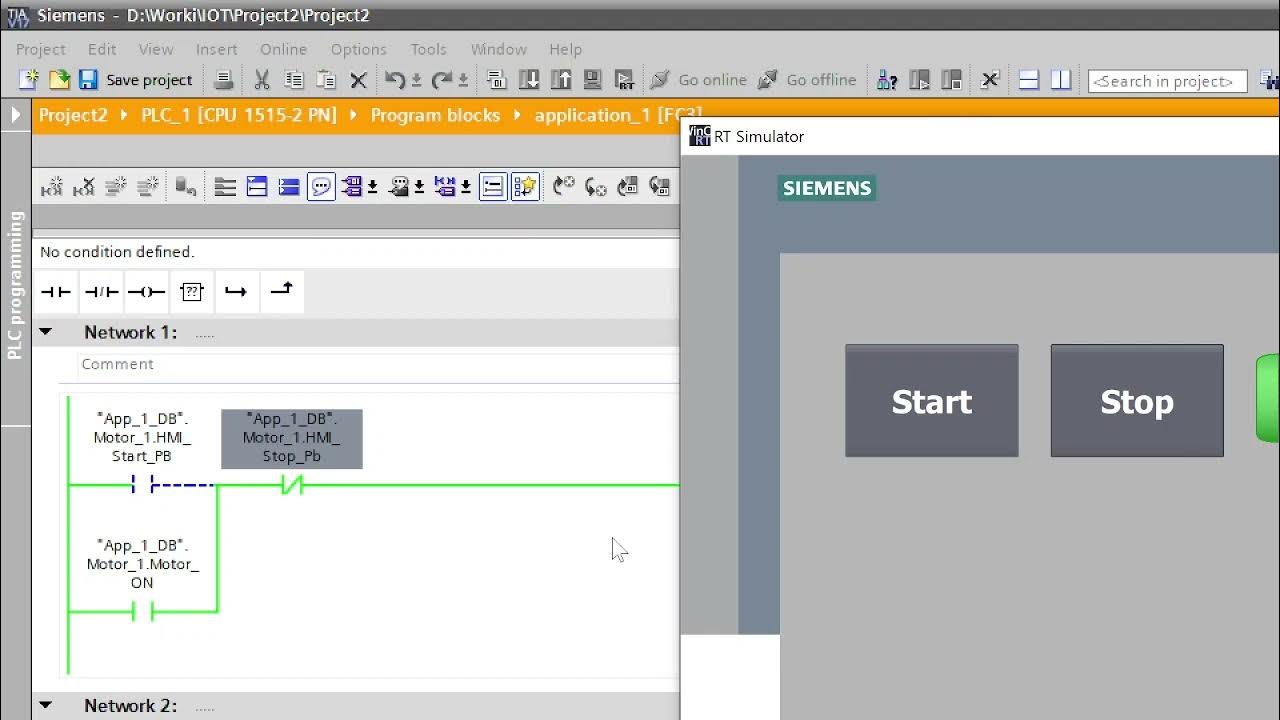 Siemens PLC & HMI Programming In TIA V17- - Start And Stop Motor From ...