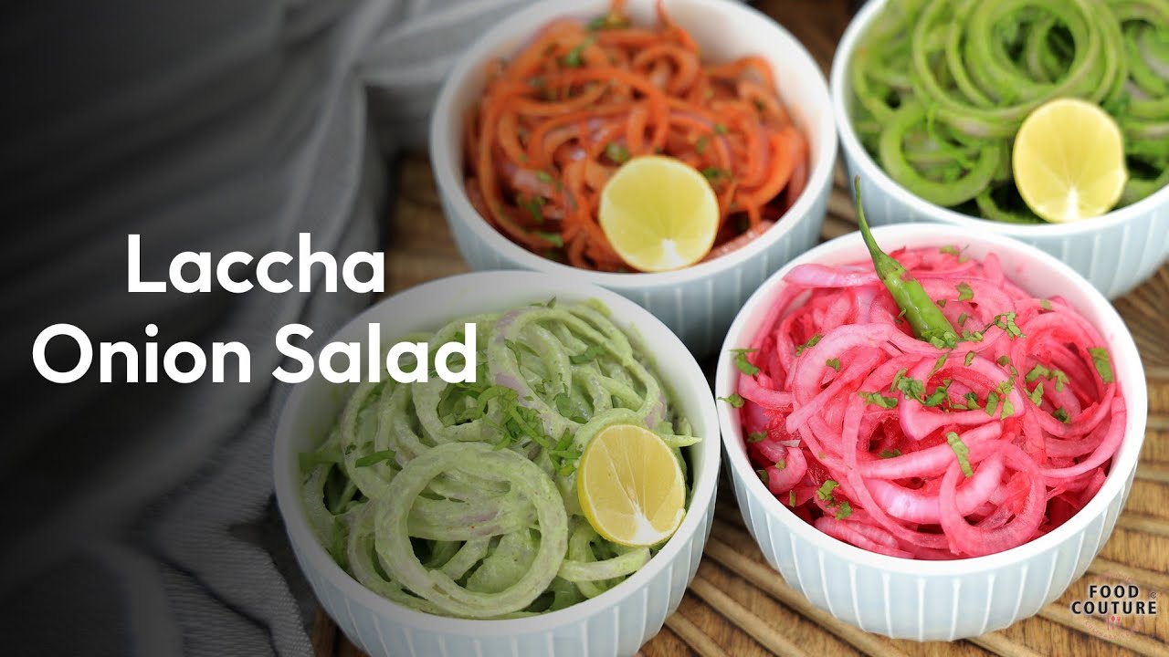 Four Types of Onion Salad | Restaurant Style Laccha Pyaaz Salad | Food ...