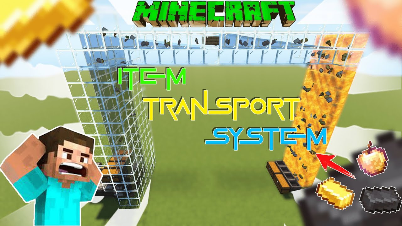 ITEM TRANSPORT SYSTEM IN MINECRAFT #minecraft - YouTube