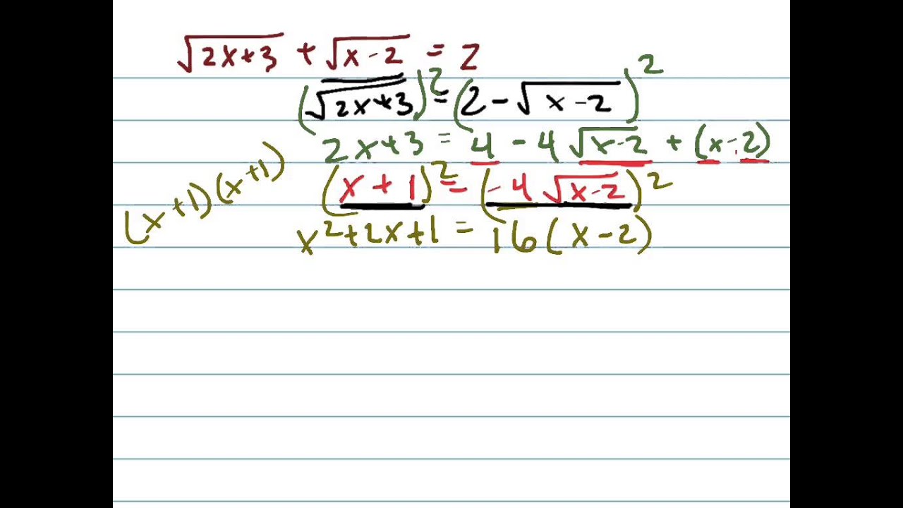 Sqrt 2x 3 sqrt x 2 2 YouTube