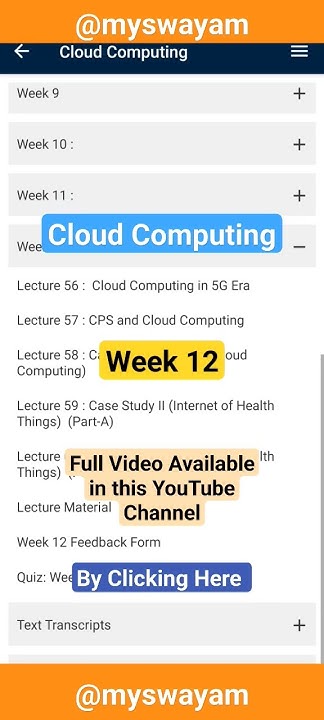 Week 12 Cloud Computing Nptel Assignment Solved Swayam Education Shorts Youtube