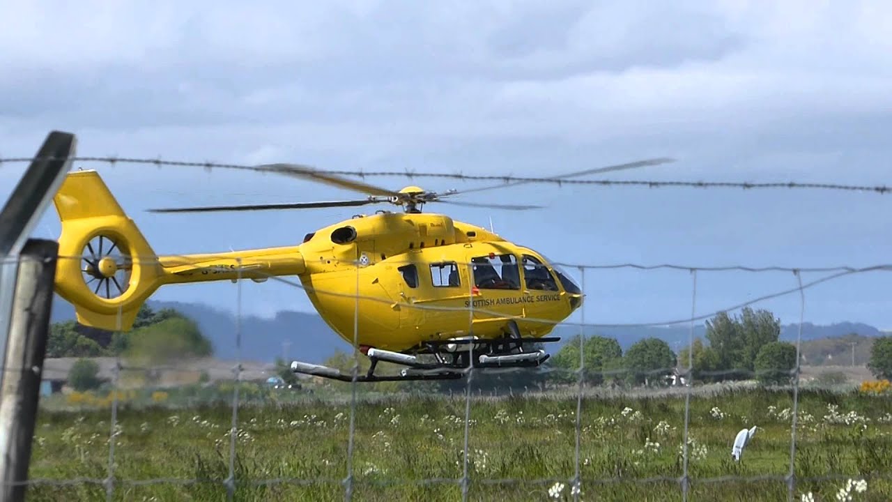 H145 NEW SCOTTISH HELIMED DURING TRAINING AT INVERNESS AIRPORT. - YouTube