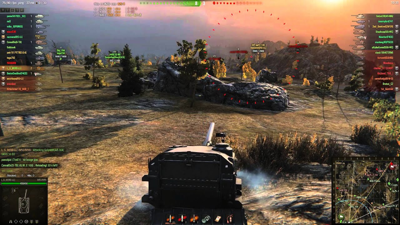World of Tanks M53 55 SPG-6 mission T55A - YouTube