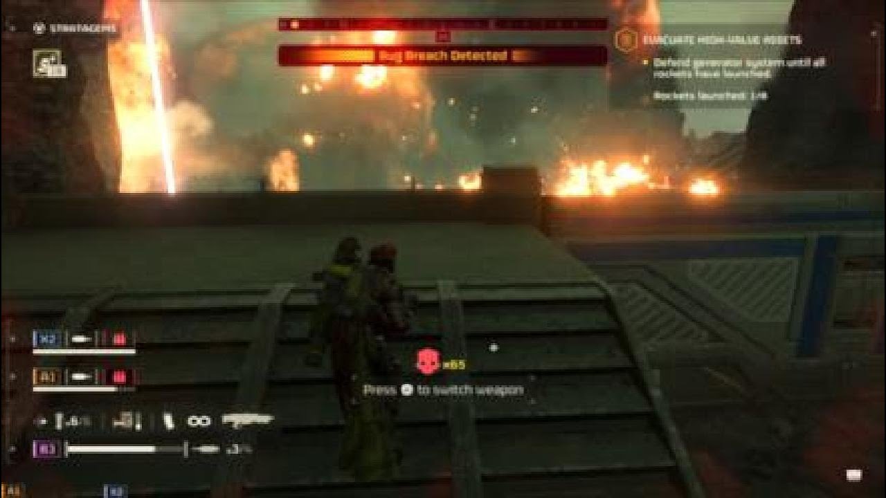 Helldivers 2 insane power of napalm orbital strike - YouTube