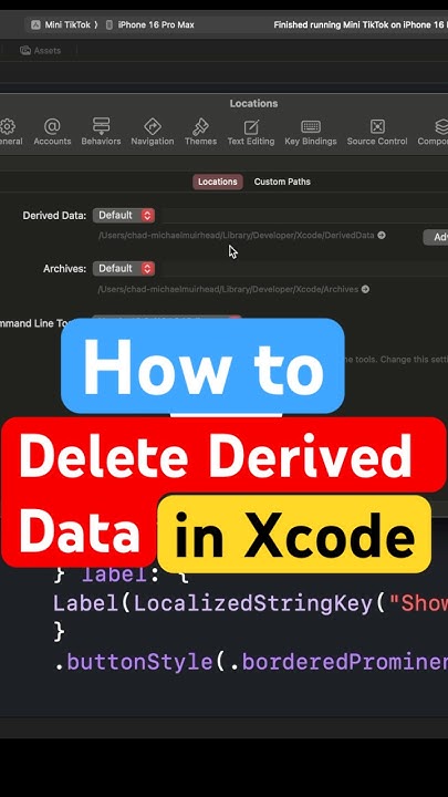 How to Delete Derived Data in Xcode - YouTube