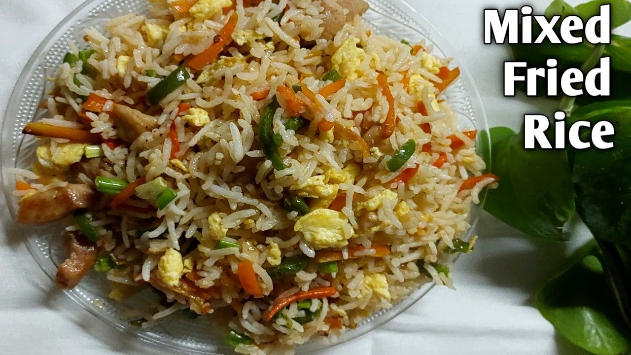Mixed fried rice. Chinese fried rice. Restaurant style recipe. - YouTube