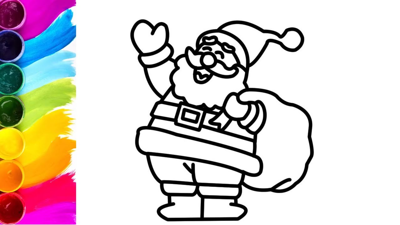 Santa Claus Coloring for kids and Toddlers, Let's Draw and learn ...