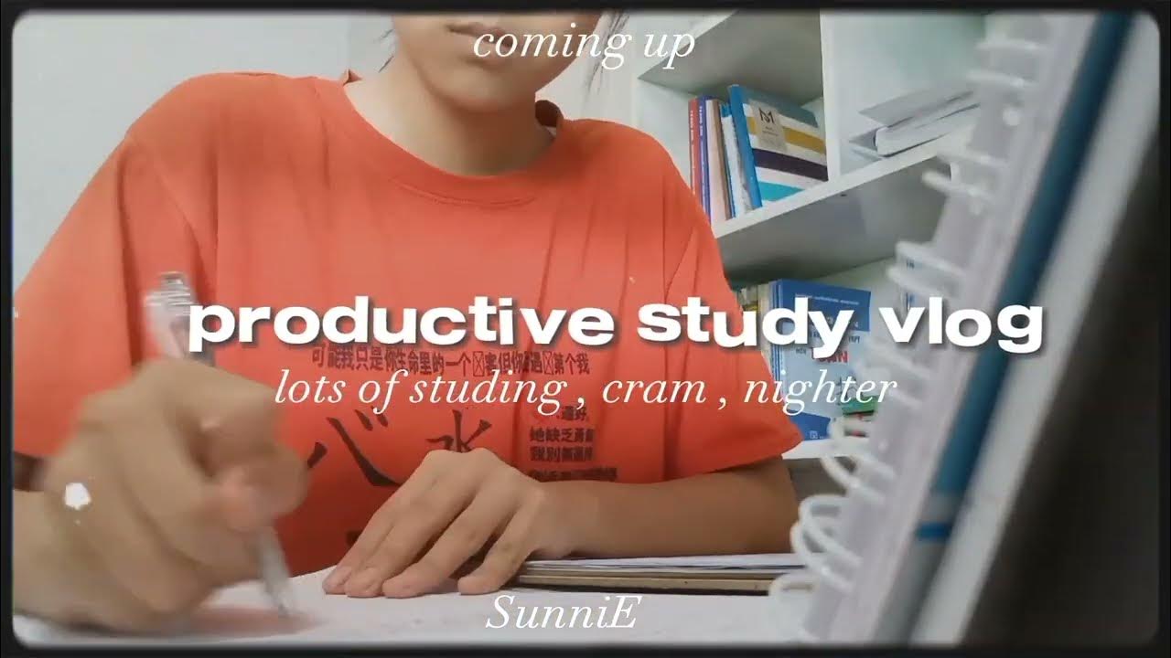 productive study vlog 🪷// lots of studying,cram for exam,pull an all nighter // SunniE - YouTube
