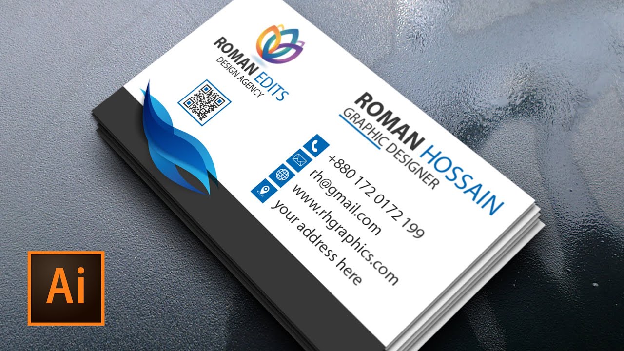 How to Create Business Card in Adobe Illustrator for Beginners ...