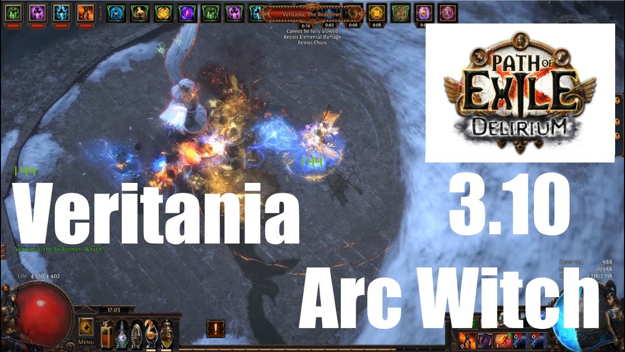 [PoE] 3.10 Arc Witch - Veritania the Redeemer T16 - YouTube