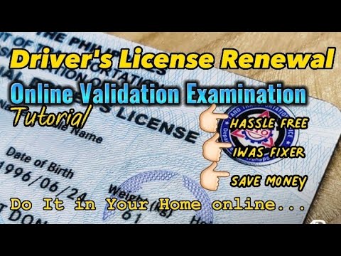 DRIVER's LICENSE RENEWAL Online Validation Examination Tutorial (10 ...