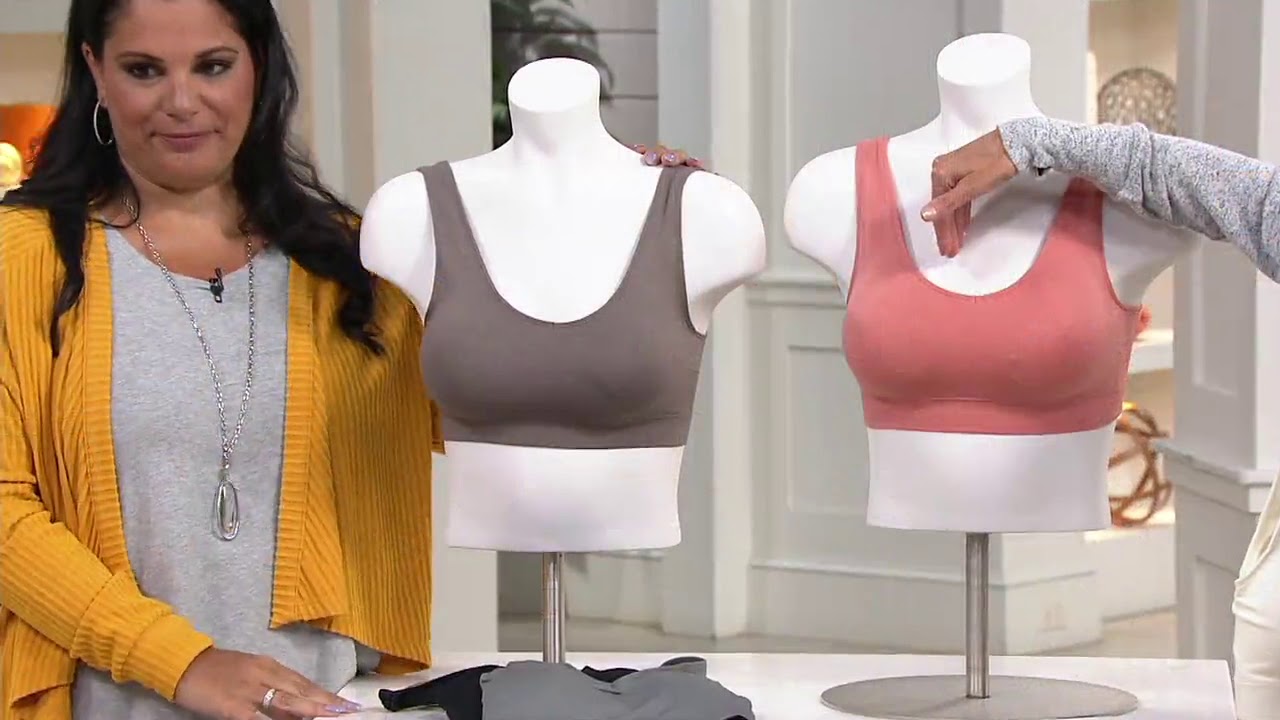 AnyBody Seamless Geo Texture Bra Set of Two on QVC - YouTube