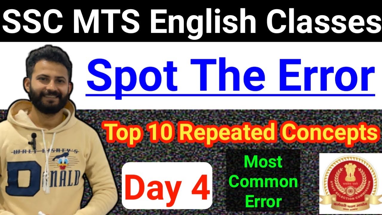 SSC MTS English Classes || Spot the Error - T op 10 Rules 🔥 Common ...