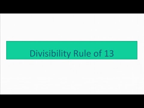 Divisibility Rule of 13 - YouTube