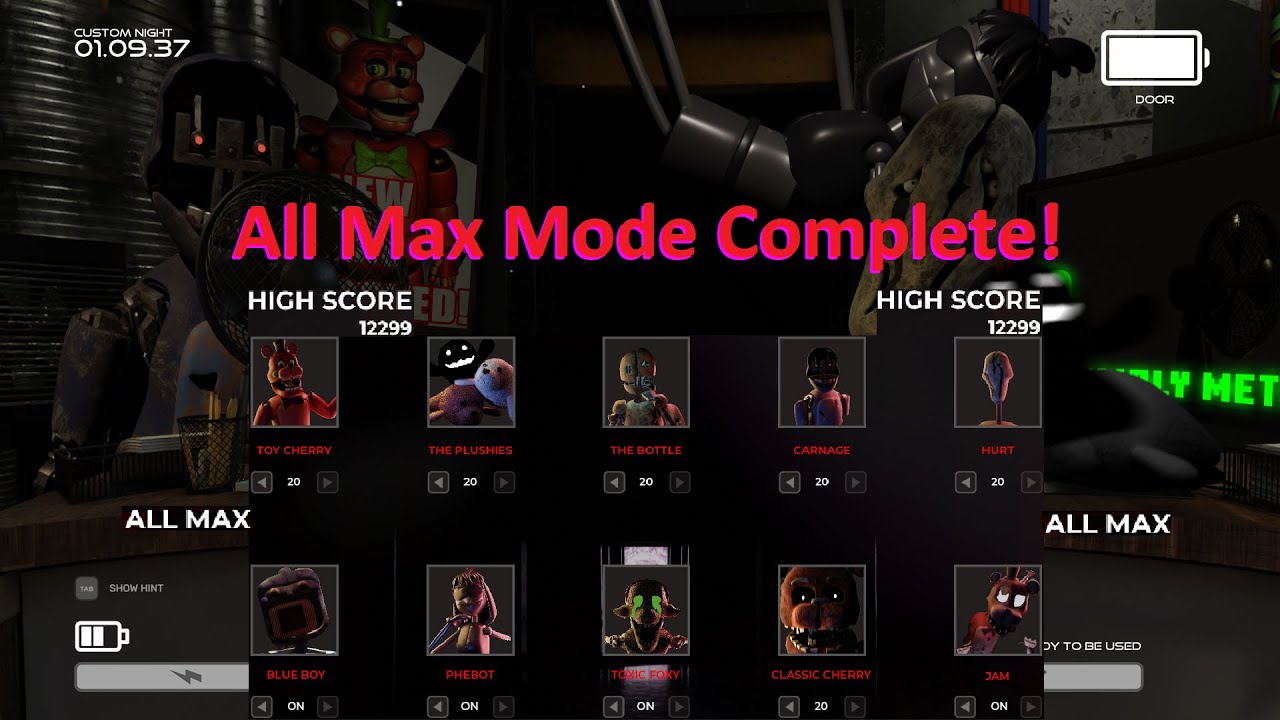 FNaF Into the Mid-Rift: I beat All Max Mode! - YouTube