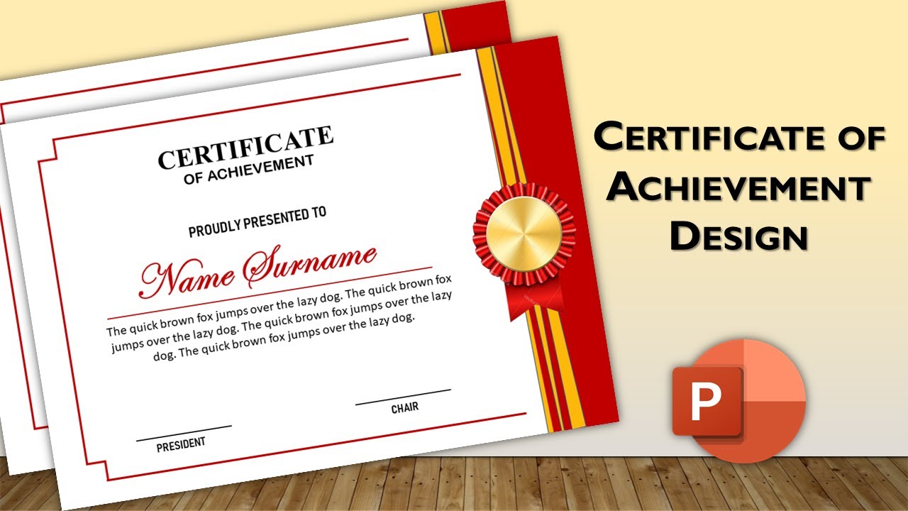 Certificate of Achievement Custom Template Design - YouTube