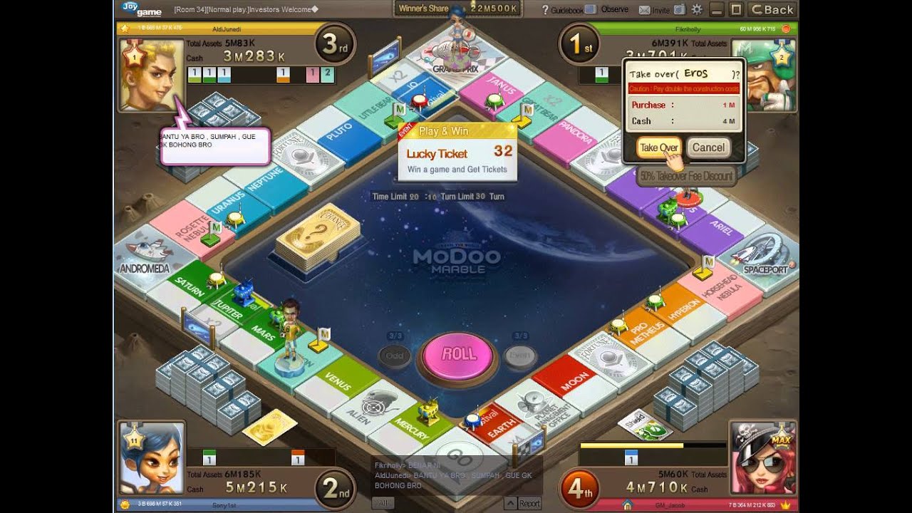 إستمتع معنا بمشاهدة إحدى مباريات Modoo Marble الممتعة - YouTube