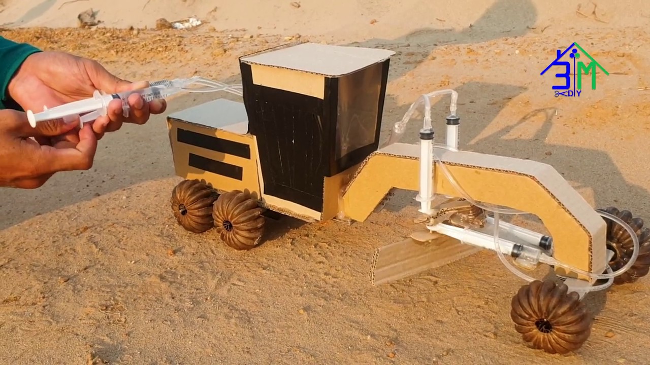 DIY RC Motor Grader from Cardboard - Earth Moving Heavy RC Machine for ...