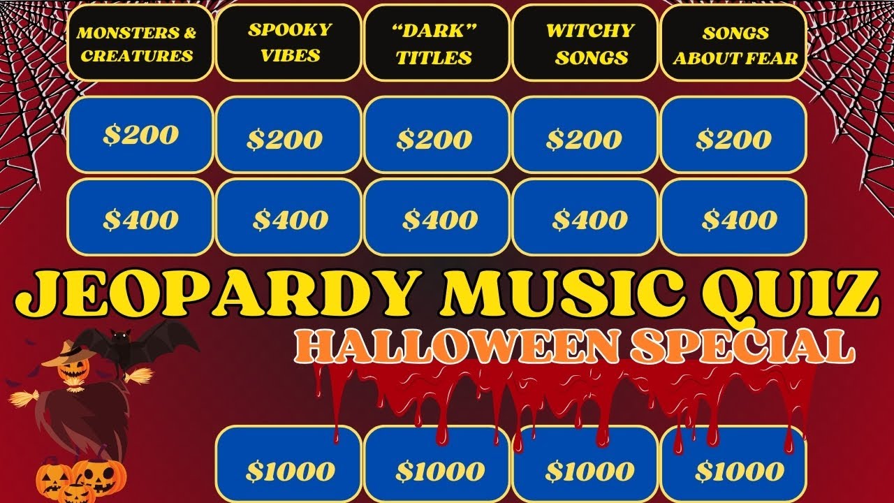 Can You Guess the Song? 🎃 Halloween Edition Jeopardy Music Quiz | 25 ...