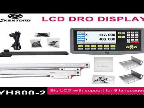 YH800-2 2 Axis LCD DRO Digital Readout Display 9 Language AC90-260V And 2 Pieces 50-1000mm - YouTube