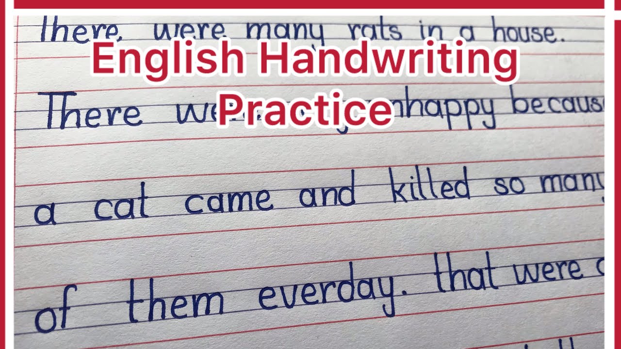 1 page English writing practice || improve your handwriting on 4 line ...