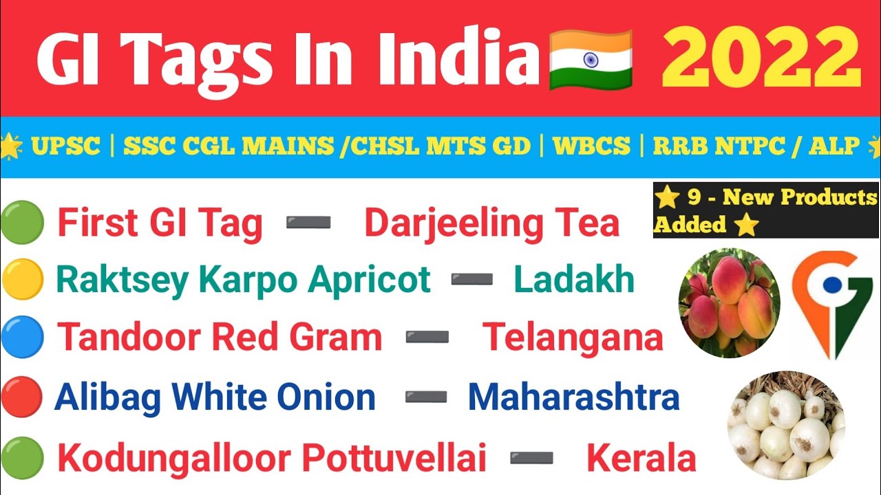 | GI Tag 2022 | GI Tag Current Affairs 2022 | GI Tags In India 2022 ...