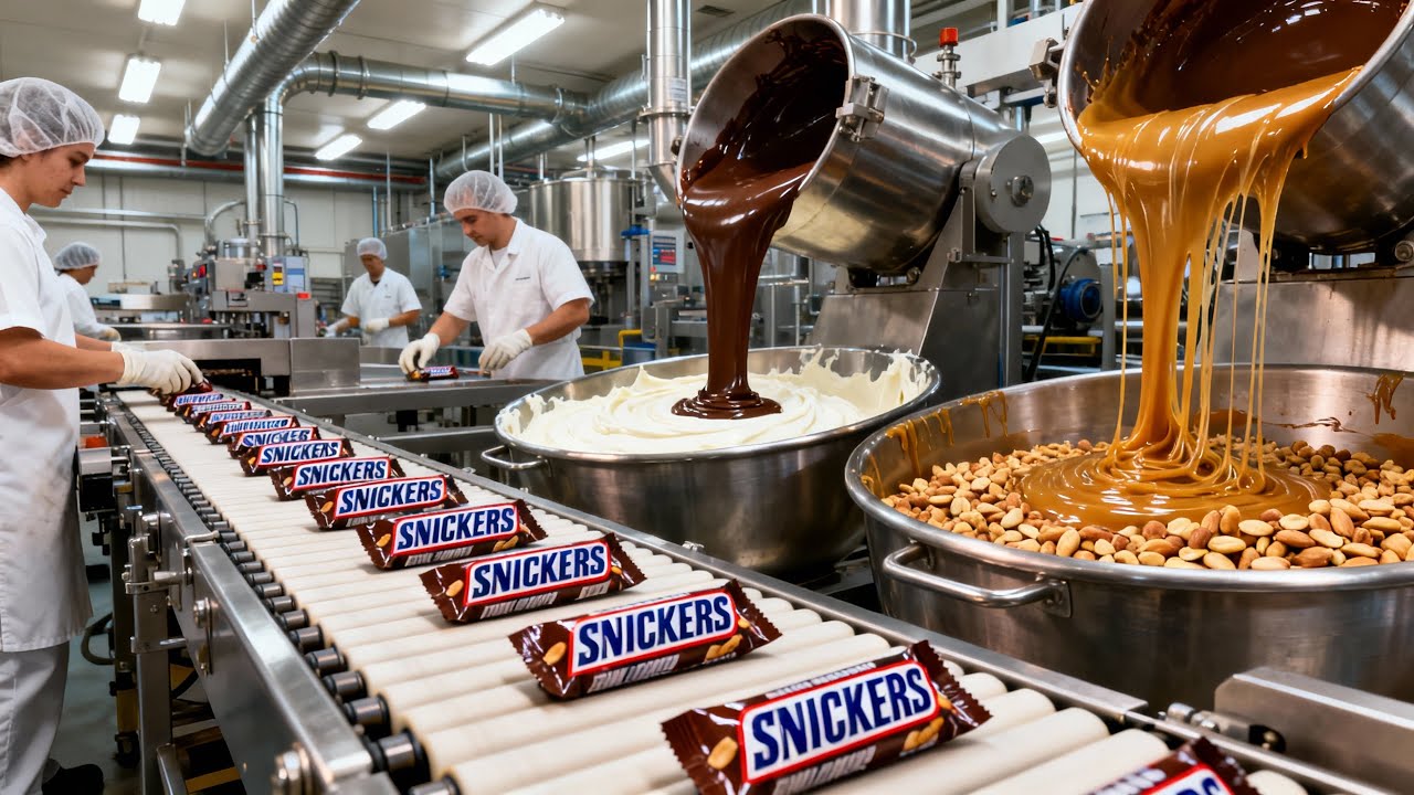 Inside the Modern Snickers Factory | How Millions of Snickers Bars Are ...