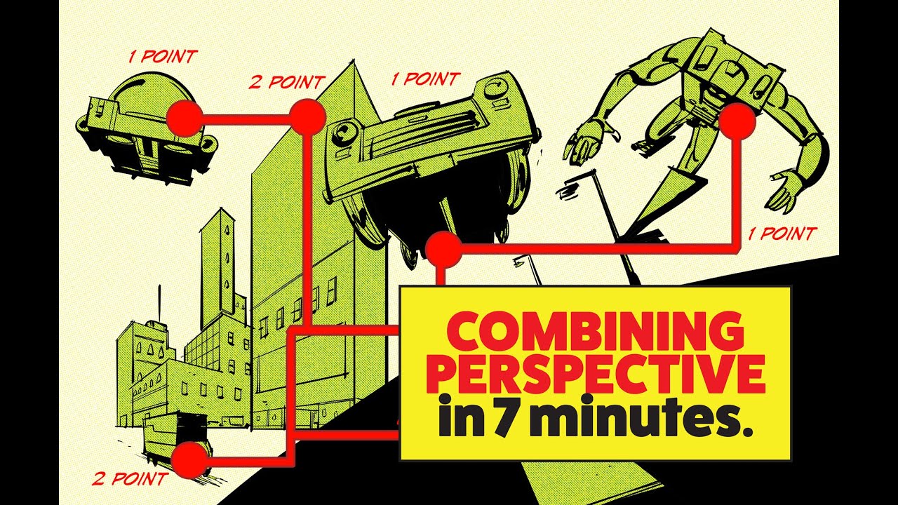 Drawing 1 and 2 Point Perspective in a Composition - YouTube