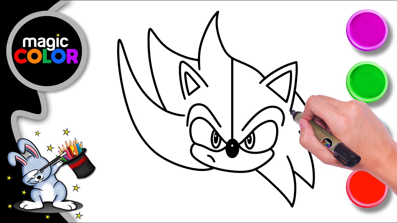 How to draw Sonic X Super Sonic - Easy Draw Magic Color for kids ...