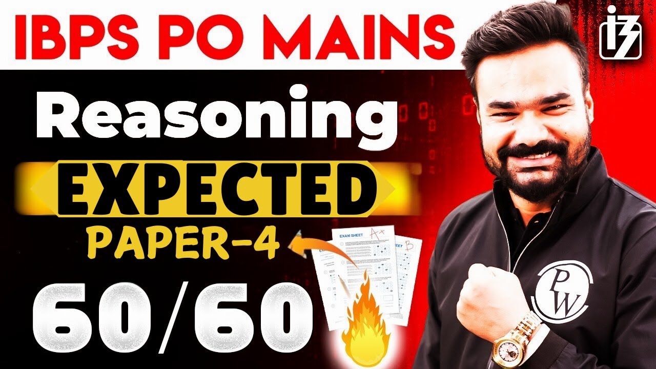 IBPS PO MAINS 2024 | IBPS PO Mains Reasoning Expected Paper - 4 | By Arpit Sir - YouTube